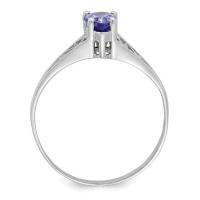 China 0.25 Carat Tanzanite 0.925 Sterling Silver Ring Jewelry with White CZ Accent for sale