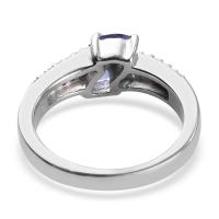 China 0.25 Carat Tanzanite 0.925 Sterling Silver Ring Jewelry with White CZ Accent for sale