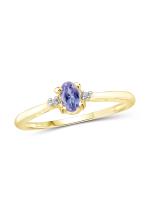 China 0.25 Carat Tanzanite 0.925 Sterling Silver Ring Jewelry with White CZ Accent for sale