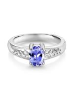 China 0.25 Carat Tanzanite 0.925 Sterling Silver Ring Jewelry with White CZ Accent for sale