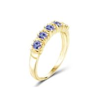 China 1 Carat Tanzanite And Accent White CZ Sterling Silver Engagement Ring for sale