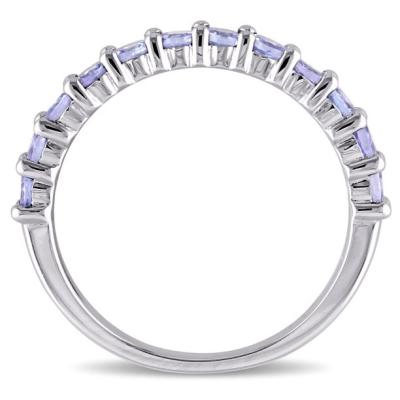 China Miabella Women's 4/5 Carat T.G.W. Tanzanite Sterling Silver Semi-Eternity Engagement Ring for sale
