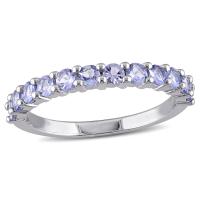 China Miabella Women's 4/5 Carat T.G.W. Tanzanite Sterling Silver Semi-Eternity Engagement Ring for sale