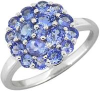 China 0.5 CTW Natural Blue Tanzanite Ring 18K Solid White Gold for sale