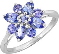 China 0.25 Carat Tanzanite With Sterling Silver Ring Jewelry with White CZ Accent for sale