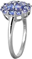 China 0.25 Carat Tanzanite With Sterling Silver Ring Jewelry with White CZ Accent for sale
