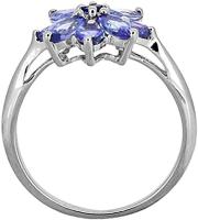 China 0.25 Carat Tanzanite With Sterling Silver Ring Jewelry with White CZ Accent for sale