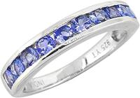 China 0.5 CTW Natural Blue Tanzanite Ring 18K Solid White Gold for sale