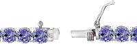 China 24.70 CTW Natural Tanzanite And CZ Bracelet In 14K Solid White Gold for sale