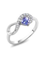 China 6.02 CTW Natural Blue Tanzanite Ring 18K Solid White Gold for sale