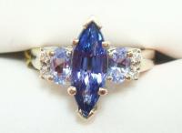 China 6.02 CTW Natural Blue Tanzanite Ring 18K Solid White Gold for sale