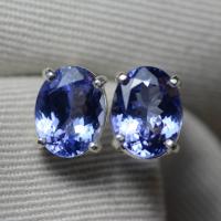 China Three Tanzanite Boxed  Wedding Ring With White 925 Set Sterling Silver for sale