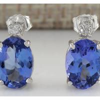 China atural Tanzanite Earring Clip Gemstone Jewelry Real Pure Genuine 925 Solid Sterling Silver for sale
