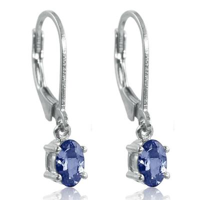 China atural Tanzanite Earring Clip Gemstone Jewelry Real Pure Genuine 925 Solid Sterling Silver for sale