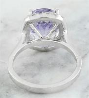 China 6.02 CTW Natural Blue Tanzanite Ring 18K Solid White Gold for sale