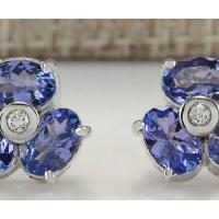 China 0.5 Carat Branch Flower Design JewelersClub Tanzanite Ring  Sterling Silver Ring Jewelry with White CZ Accent for sale