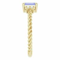 China Tanzanite 0.06CTW Rope Engagement Ring In 14K Yellow Gold for sale