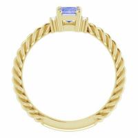 China Tanzanite 0.06CTW Rope Engagement Ring In 14K Yellow Gold for sale