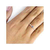 China Tanzanite 0.06CTW Rope Engagement Ring In 14K Yellow Gold for sale