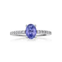 China 4mm Princess Cut Natural Tanzanite Engagement Ring 14k White Gold for sale