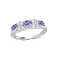 China 4mm Princess Cut Natural Tanzanite Engagement Ring 14k White Gold for sale