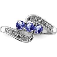 China With 925 Sterling Silver Rhodium Tanzanite Engagement Ring for sale