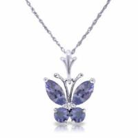 China Natural Tanzanite Infinity Heart Pendant Necklace CZ Sterling SilverI 14K for sale