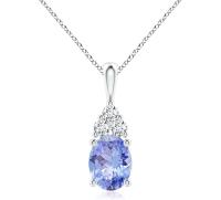 China 14K Solid Gold Angara Natural Tanzanite Solitaire Pendant Necklace For Women Girls for sale