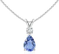 China Natural Tanzanite Infinity Heart Pendant Necklace CZ Sterling SilverI 14K for sale