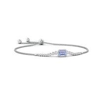 China Adjustable ANGARA Natural Tanzanite Bracelet for Women Girls 14K White Gold for sale