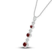China Natural Garnet Necklace 1/20 ct tw Diamonds  With 925 Sterling Silver for sale