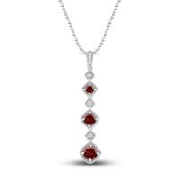 China Colors in Rhythm Necklace Garnet/White Topaz Sterling Silver for sale