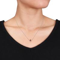 China Lab-Created Sapphire & Lab-Created Ruby Necklace Sterling Silver for sale