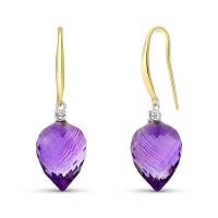 China Amethyst & Diamond Drop Earrings in 9ct Gold Drop Earrings For Women for sale