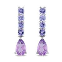 China Amethyst & Diamond Drop Earrings in 9ct Gold Drop Earrings For Women for sale