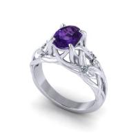 China Amethyst Filigree Ring    Slightly Stones  With 4K White Gold, Amethyst .20cttw for sale
