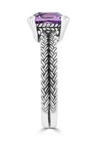 China Amethyst Filigree Ring    Slightly Stones  With 4K White Gold, Amethyst .20cttw for sale