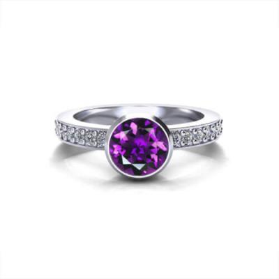 China Amethyst Filigree Ring    Slightly Stones  With 4K White Gold, Amethyst .20cttw for sale
