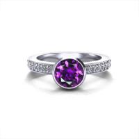 China Amethyst Filigree Ring    Slightly Stones  With 4K White Gold, Amethyst .20cttw for sale