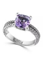 China Amethyst and Created White Sapphire Ring With 925  Sterling Silver for sale