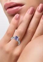 China Amethyst and White Sapphire Cable Ring With 925 Sterling Silver for sale