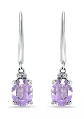 China 2.46 Ct. T.W. And 1/10 Ct. T.W. CZ Amethyst Leverback Earrings In Sterling Silver for sale