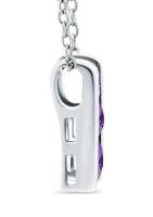 China 3/8 ct. t.w. Amethyst 3-Stone Ladder Pendant Necklace in Sterling Silver for sale