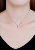 China 3/8 ct. t.w. Amethyst 3-Stone Ladder Pendant Necklace in Sterling Silver for sale