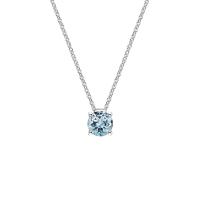 China Silver Floating Solitaire Aquamarine Pendant Gift For Women Men for sale