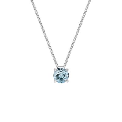 China Silver Floating Solitaire Aquamarine Pendant Gift For Women Men for sale