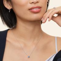 China Silver Floating Solitaire Aquamarine Pendant Gift For Women Men for sale