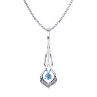 China The Elegant Simplicity Of This Interwoven Aquamarine Necklace for sale