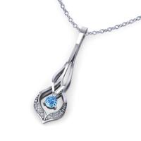 China The Artistic Airy Design Of  This Whimsical Blue Topaz Pendant for sale
