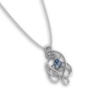 China The Artistic Airy Design Of  This Whimsical Blue Topaz Pendant for sale